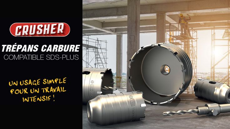 Le Crusher : trépan carbure pour les perçages de gros diamètres - Kiloutou