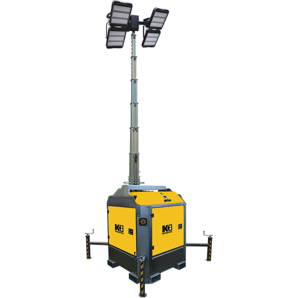 Tour d'éclairage LED thermique sur skid - 4 x 320 W - 4 500 m² - Kiloutou